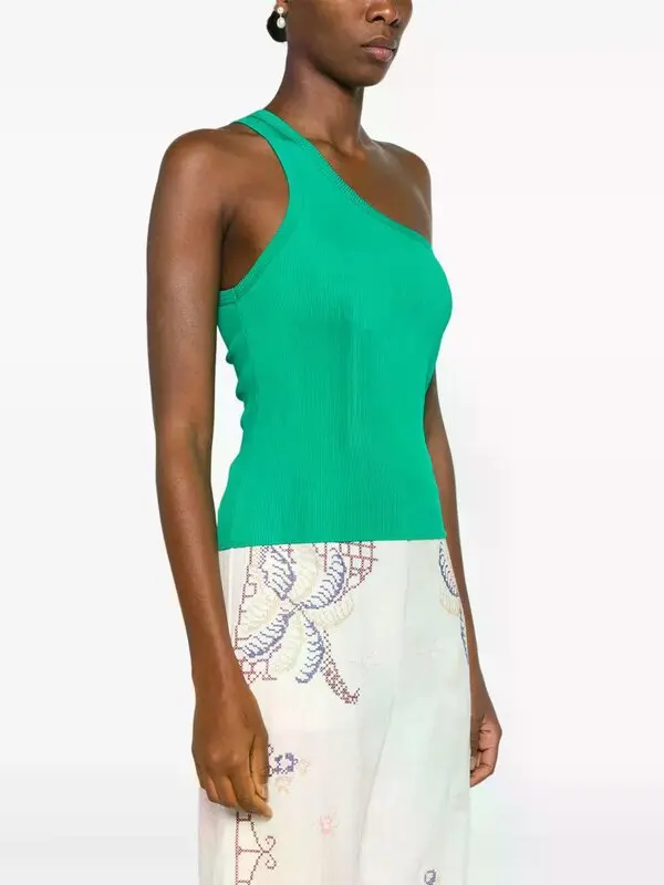 FORTE_FORTE One-shoulder Ribbed-knit Tank Top