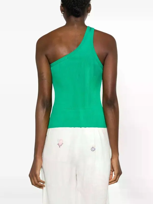 FORTE_FORTE One-shoulder Ribbed-knit Tank Top