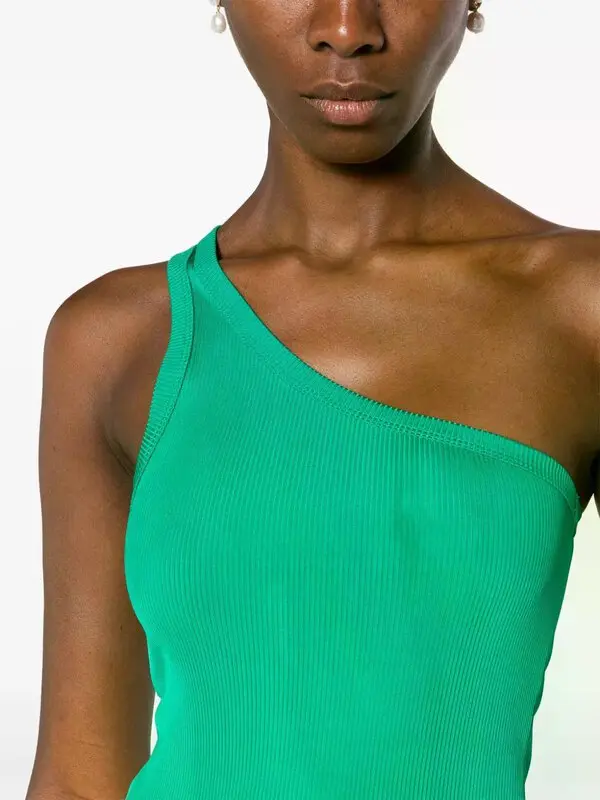 FORTE_FORTE One-shoulder Ribbed-knit Tank Top