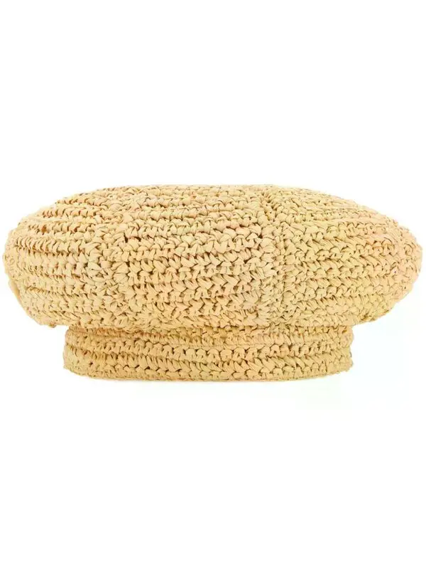 Prada Crochet-knit Raffia Hat - Neutrals