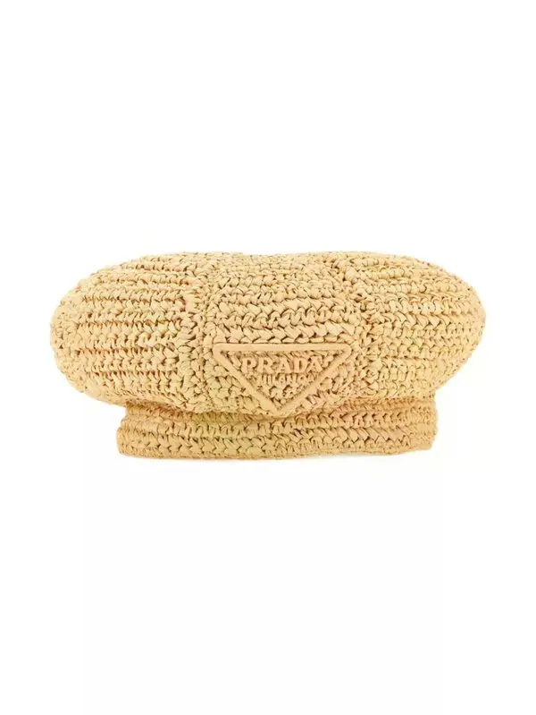 Prada Crochet-knit Raffia Hat - Neutrals