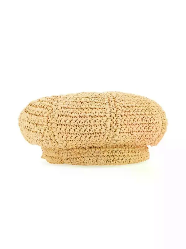 Prada Crochet-knit Raffia Hat - Neutrals