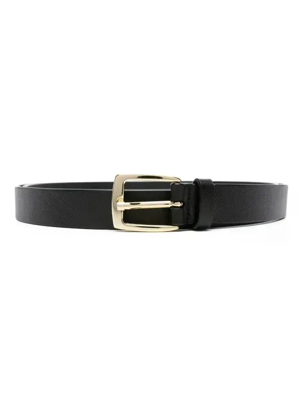 D4.0 Buckle-fastening Saffiano-leather Belt - Black