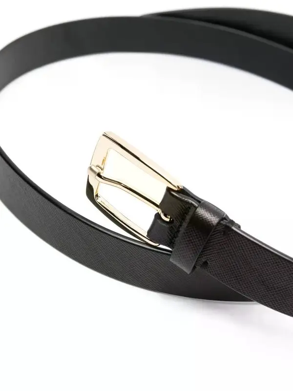 D4.0 Saffiano Leather Belt With Buckle Fastening