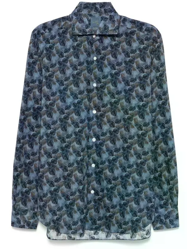 BARBA NAPOLI Leaf-print Shirt
