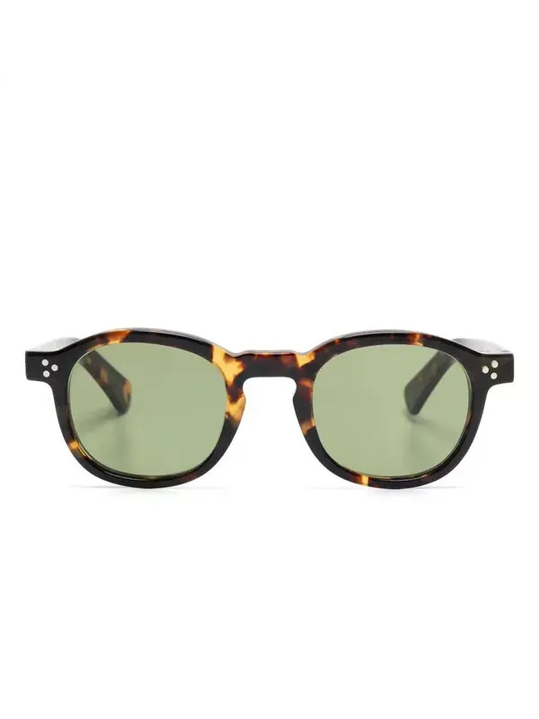 LESCA Iota Havana Sunglasses - Brown