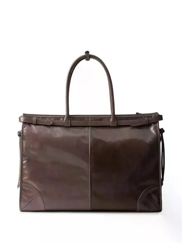 Prada Bonnie Leather Tote Bag - Brown