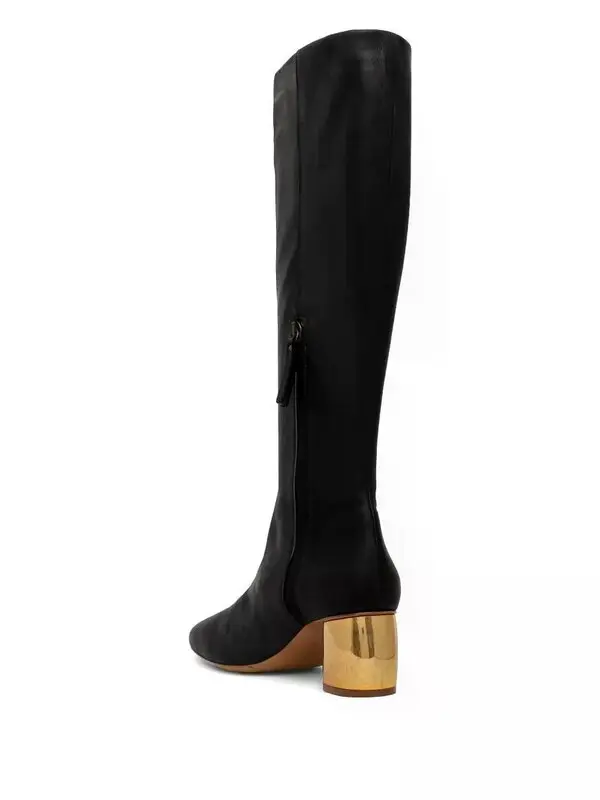 FORTE_FORTE Knee-high Leather Boots With Block Heel