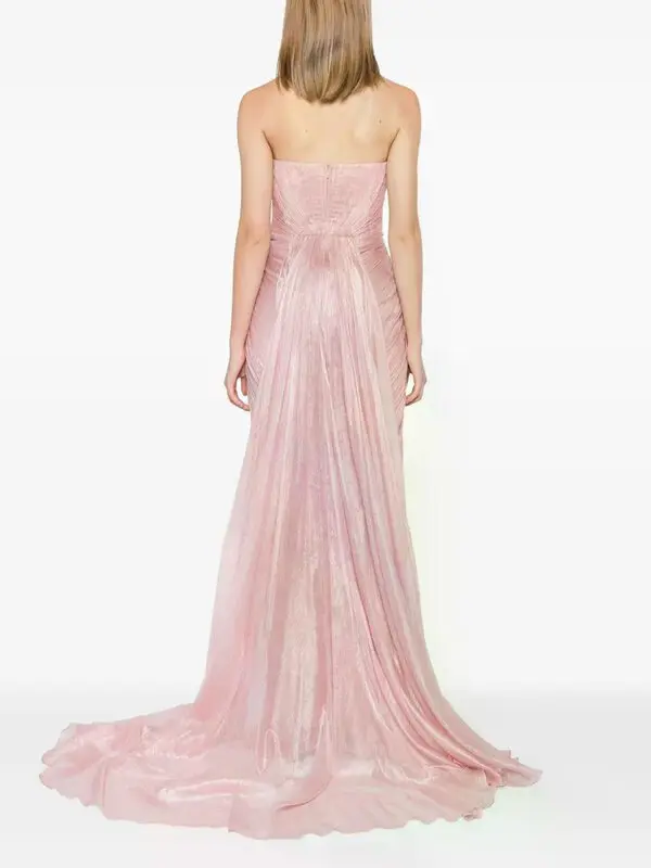 IRIS SERBAN Electra Strapless Pleated Gown