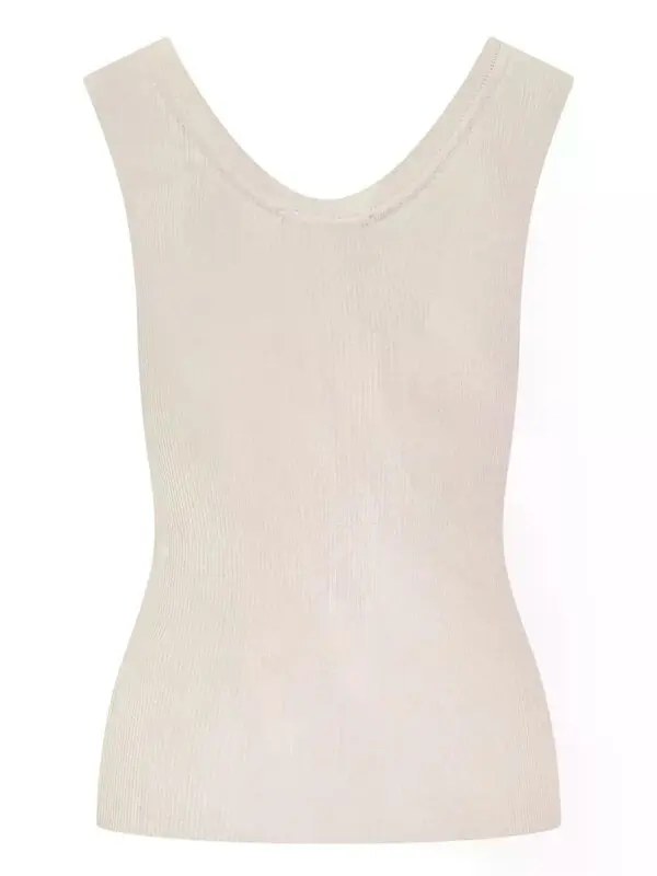 JUCCA Ribbed U-neck Tank Top