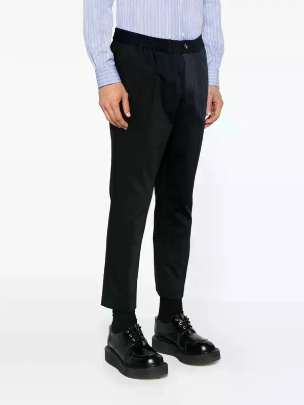 AMI Paris Elasticated-waist Cropped Trousers - Black