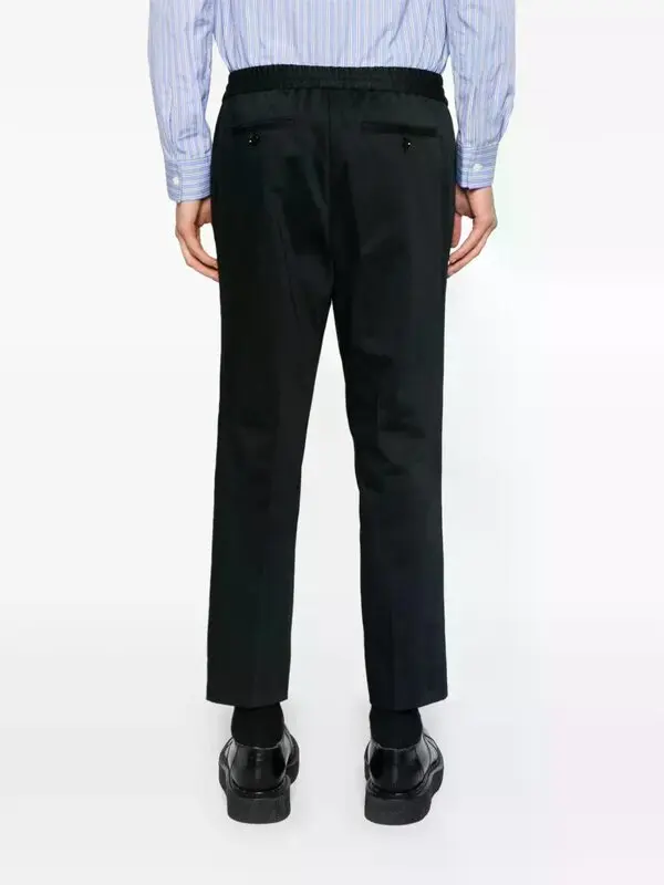 AMI Paris Elasticated-waist Cropped Trousers - Black