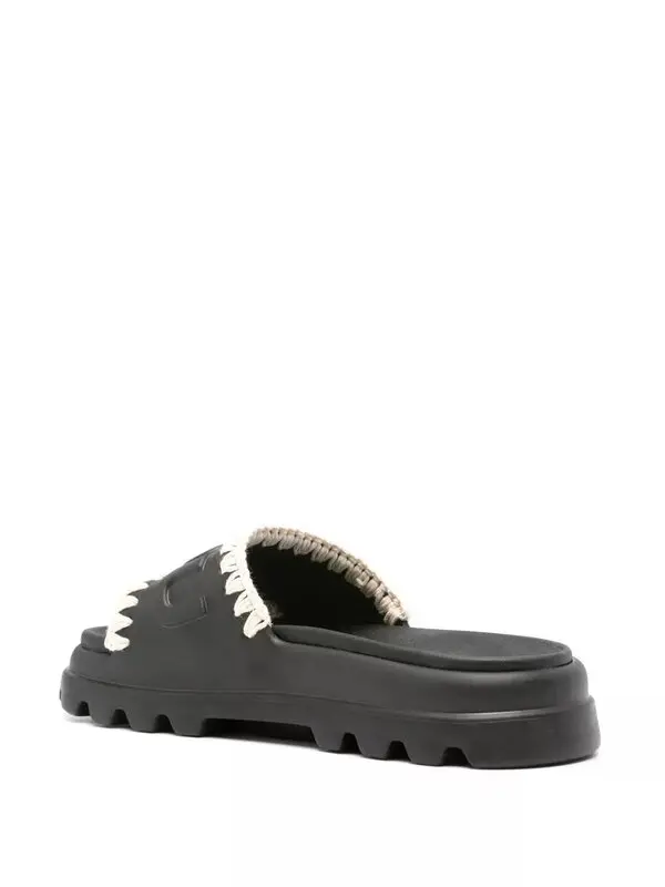 Mou Logo-embossed Slides - Black