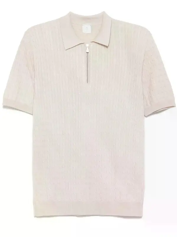 Eleventy Cable-knit Polo Shirt