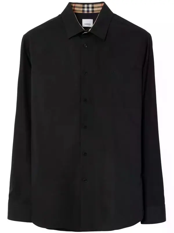 Burberry Logo-embroidered Long-sleeve Shirt