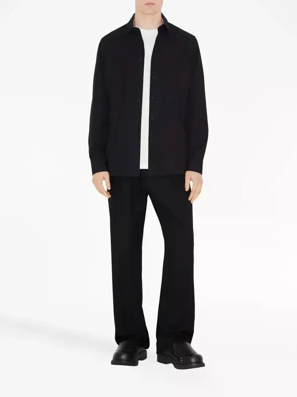 Burberry Logo-embroidered Long-sleeve Shirt