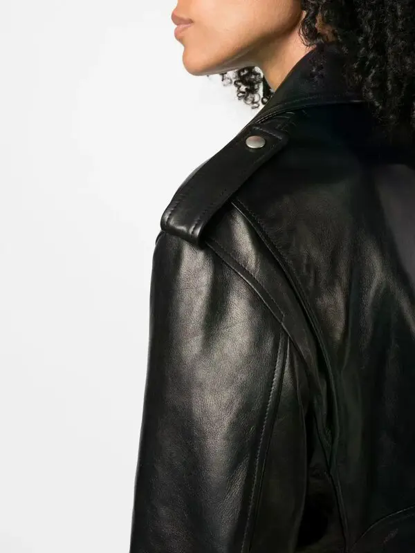 Palm Angels Zip-up Leather Jacket