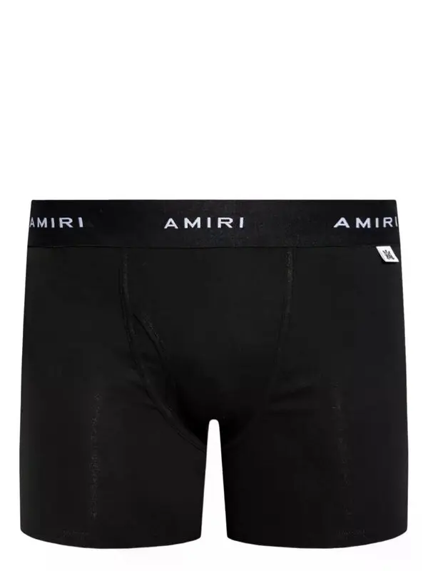 Amiri Logo-waistband Cotton Boxers - Black