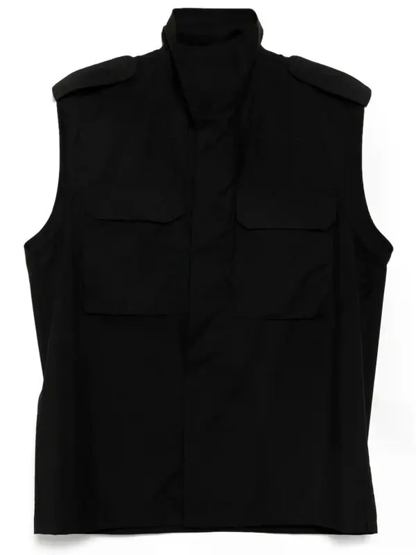 OLLY SHINDER Sleeveless Wool Shirt With Concealed Zip