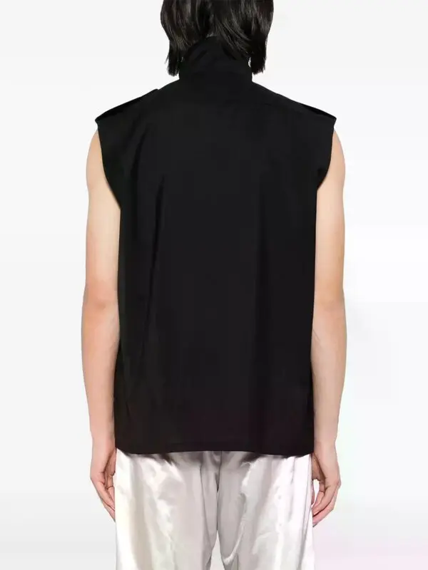 OLLY SHINDER Sleeveless Wool Shirt With Concealed Zip