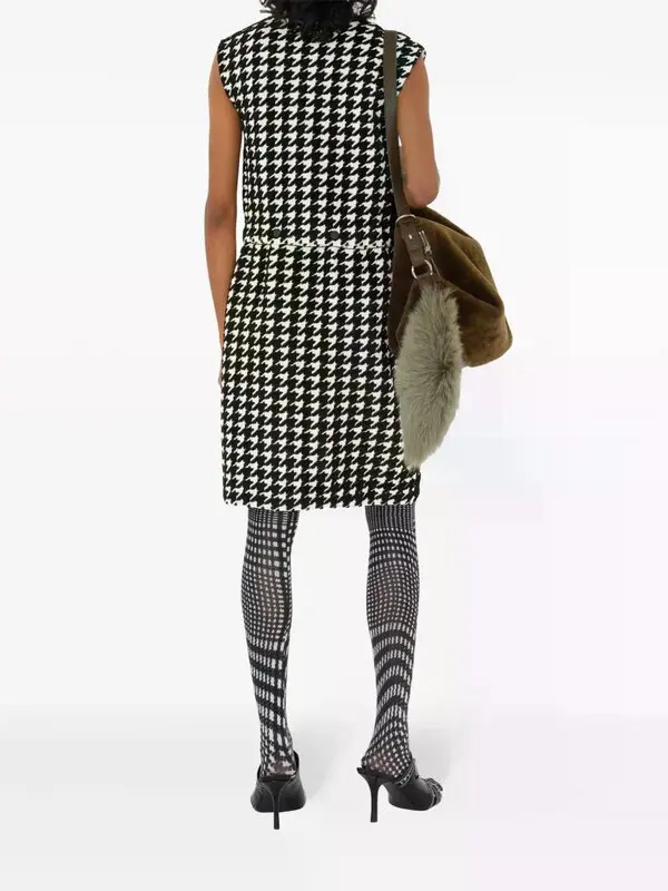 Burberry Houndstooth Sleeveless Minidress