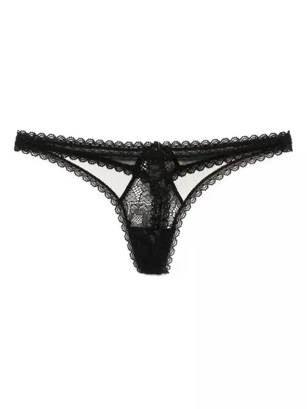 Kiki De Montparnasse Dahlia Lace Thong - Black