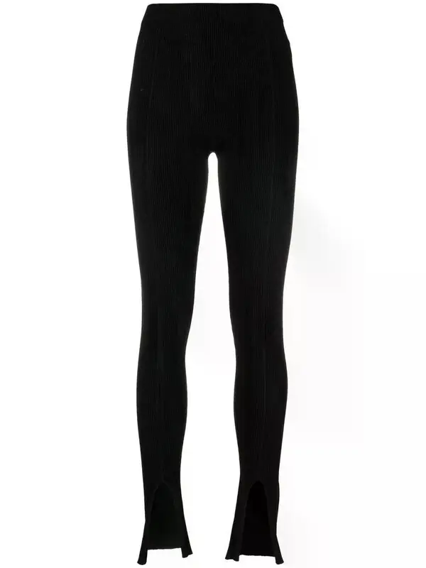 AERON Rib-knit Trousers With Slit Detail