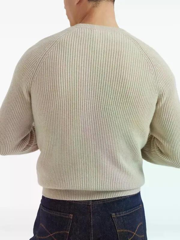 Brunello Cucinelli Ribbed-knit Cashmere Jumper - Neutrals