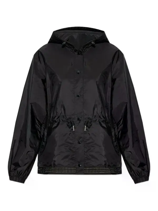 Moncler Drawstring Hooded Jacket With Crochet Trim