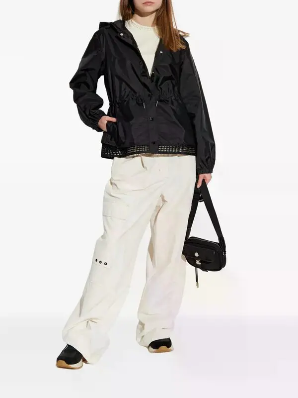 Moncler Drawstring Hooded Jacket With Crochet Trim