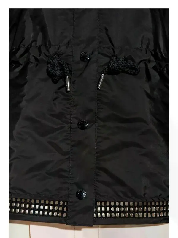 Moncler Drawstring Hooded Jacket With Crochet Trim