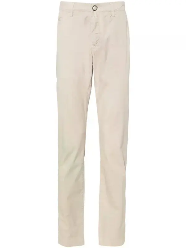 Jacob Cohen Mid-rise Stretch Cotton Chino Trousers - Neutrals
