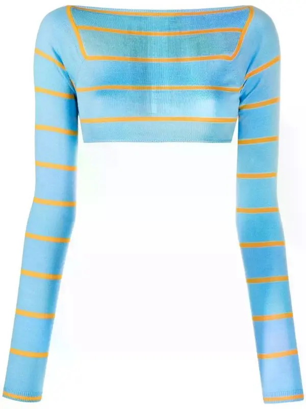 Emilio Pucci Stripe-jacquard Wool Cropped Top
