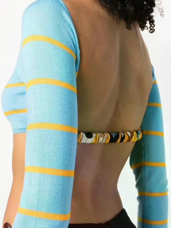Emilio Pucci Stripe-jacquard Wool Cropped Top