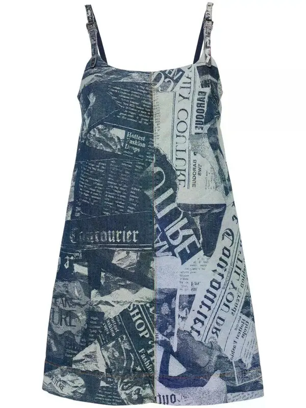 Versace Magazine Denim Minidress - Blue