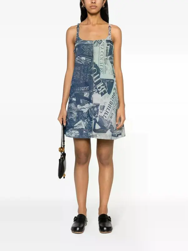 Versace Magazine Denim Minidress