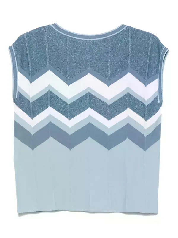 D.exterior Chevron-knit Vest - Blue