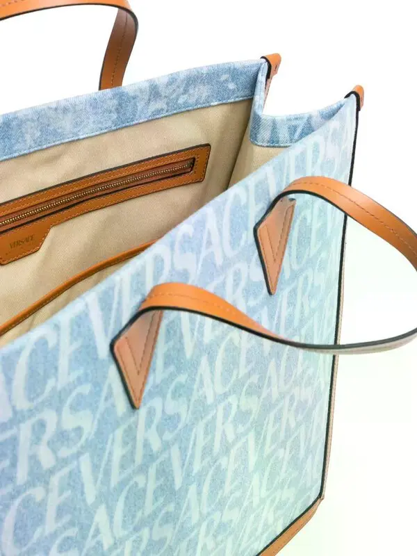 Versace Allover Denim Tote Bag