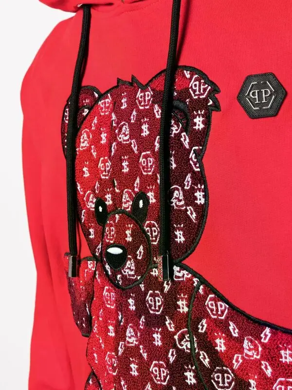 Philipp Plein Teddy Bear Long-sleeve Hoodie - Red