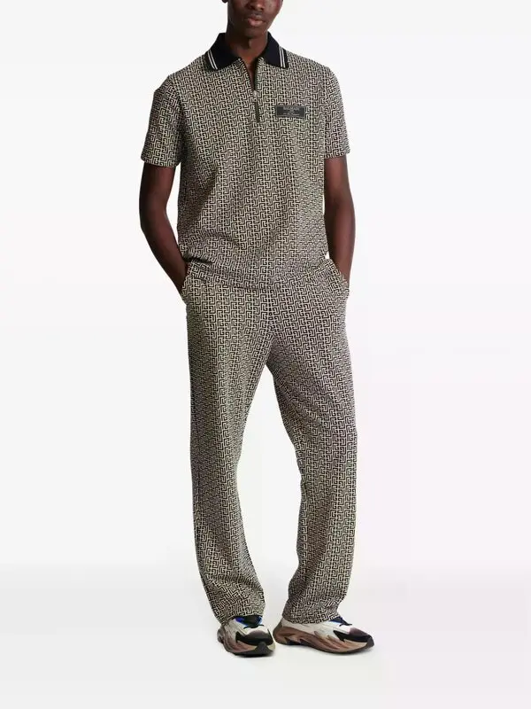 Balmain Pb Labyrinth Jacquard Polo Shirt