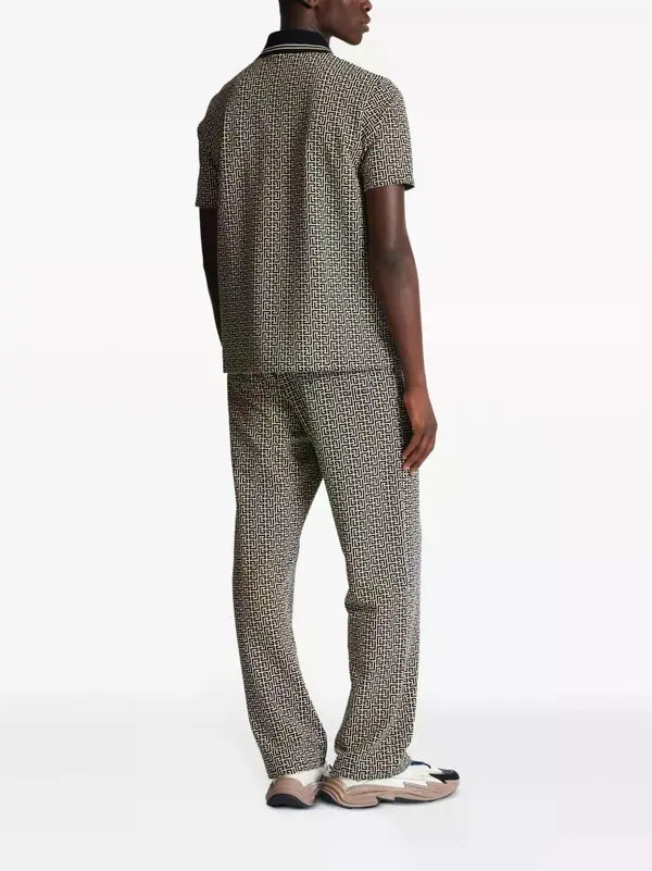 Balmain Pb Labyrinth Jacquard Polo Shirt