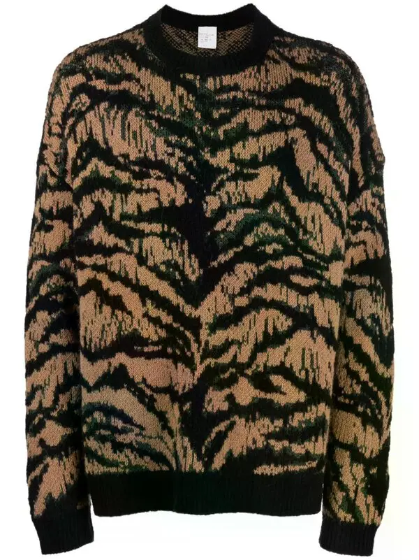 Roberto Cavalli Tiger-print Virgin Wool Sweatshirt