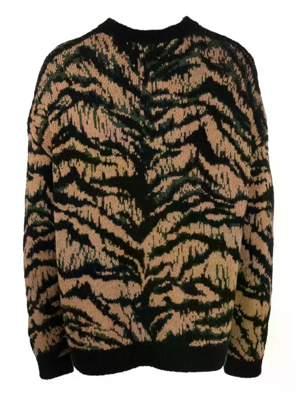 Roberto Cavalli Tiger-print Virgin Wool Sweatshirt
