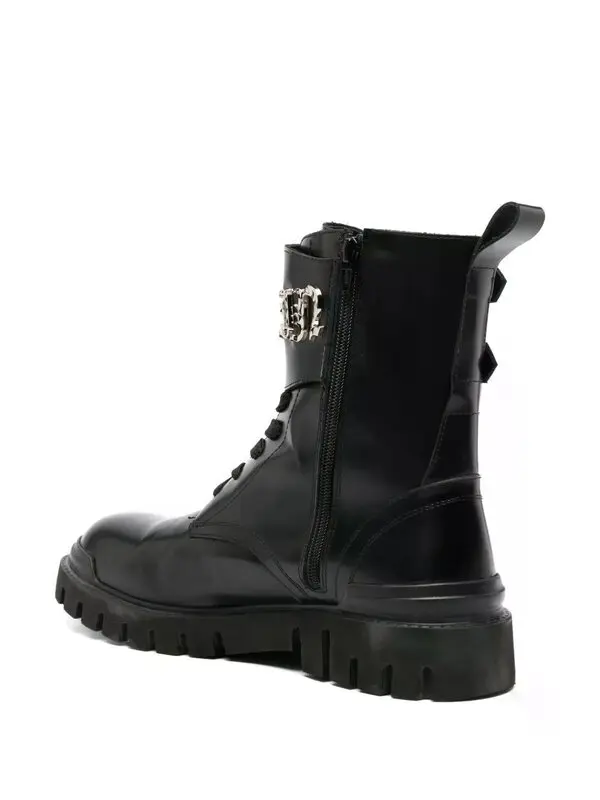 Philipp Plein Gothic Plein Leather Ankle Boots