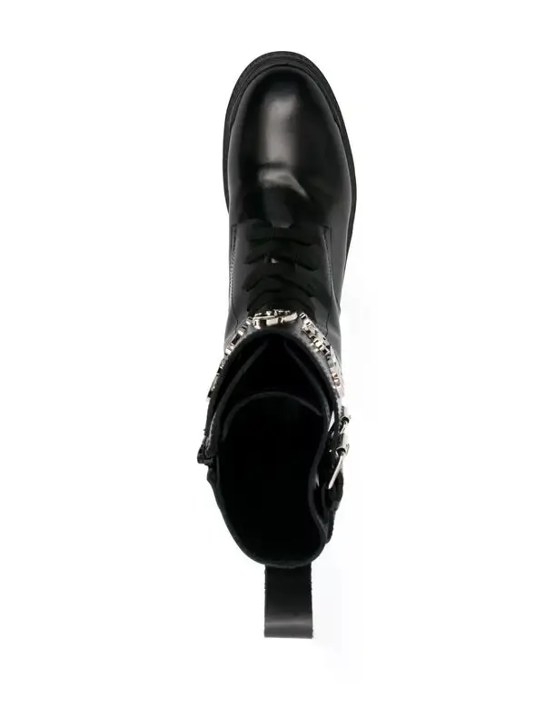 Philipp Plein Gothic Plein Leather Ankle Boots