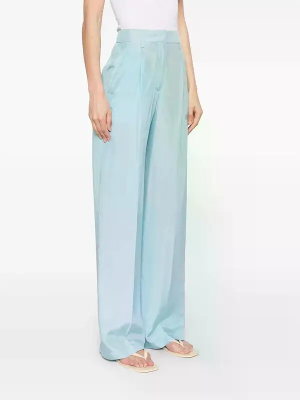 FORTE_FORTE Wide Leg Silk Trousers