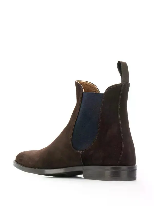 SCAROSSO Suede And Leather Chelsea Boots - Brown