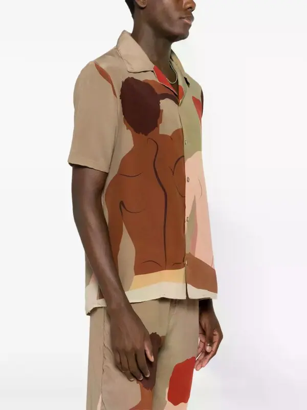 AMIR SLAMA Graphic-print Silk Shirt