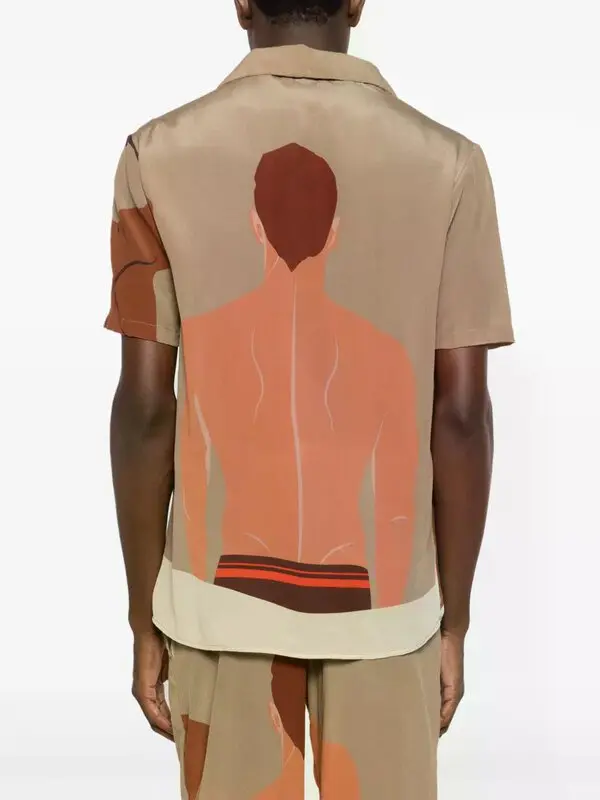 AMIR SLAMA Graphic-print Silk Shirt