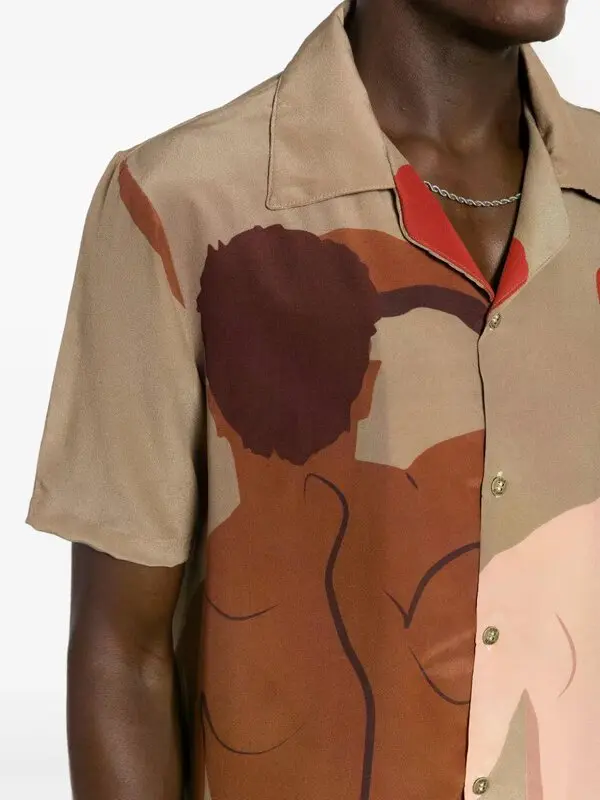 AMIR SLAMA Graphic-print Silk Shirt